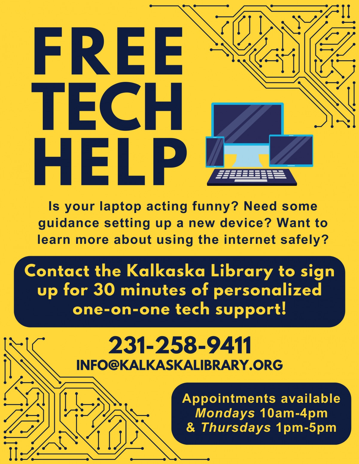 Tech Assistance – Kalkaska County Library